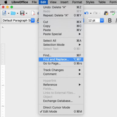Find and Replace in LibreOffice Writer - The Techie Senior